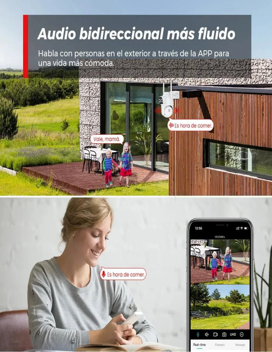 Kit 2 cámaras de seguridad Belug alámbrica full hd 360° con capacidad ...